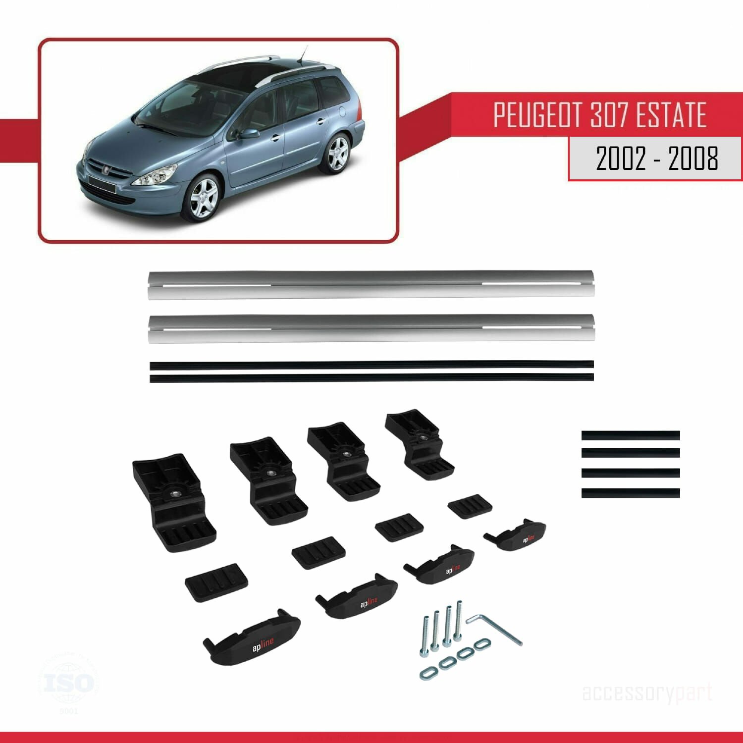 Peugeot 307 SW 2002-2008 Arası ile Uyumlu BASIC Model Ara Atkı Tavan ...